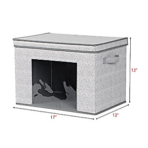 Univivi Foldable Fabric Storage Boxes Large Storage Bins with Lids [4-Pack] Collapsible Storage Cubes Organizer Containers Organization Baskets for Home, Bedroom, Closet (Gray, 17“ x 12” x 12")