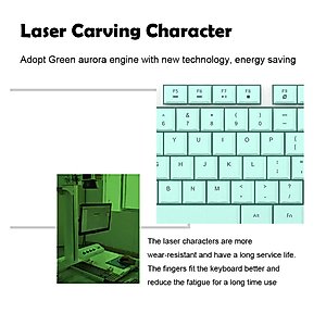 Wireless Keyboard Mouse Combo,2.4G USB Cordless Cute Lightweight Mute Chocolate Keyboard and Optical 800-1200-1600DPI Adjustable Mouse Set Office Game Home Use for Notebook Laptop Computer (Green)