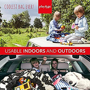 Play & Go Drawstring Play Mat Storage Bag for Children - Kids Toy Storage Organizer - Drawstring Toy Bag - Large 55" Play Mat for Toddlers Toys and Bag for Storage - Roadmap