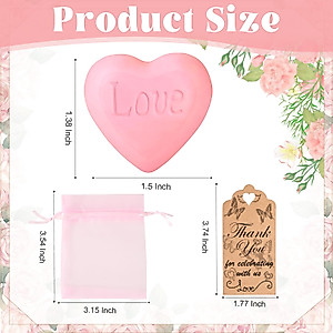 AIXIANG 100 Sets Heart Style Mini Soap for Wedding Party Favors Bridal Shower Baby Shower Guests Handmade Soap (Pink)