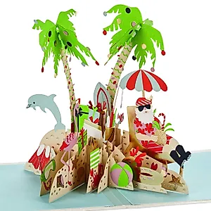 Hallmark Signature Paper Wonder Pop Up Christmas Card (Tropical Santa)