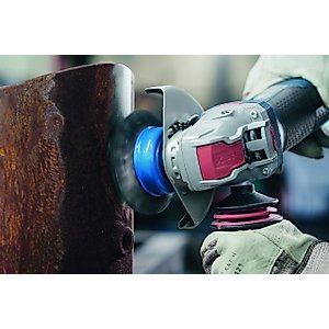 Bosch GWX13-50VSP 5 In. X-LOCK Variable-Speed Angle Grinder with Paddle Switch with Bosch MGX0500 5 In. X-LOCK Backing Pad with X-LOCK Clip - Medium Hardness