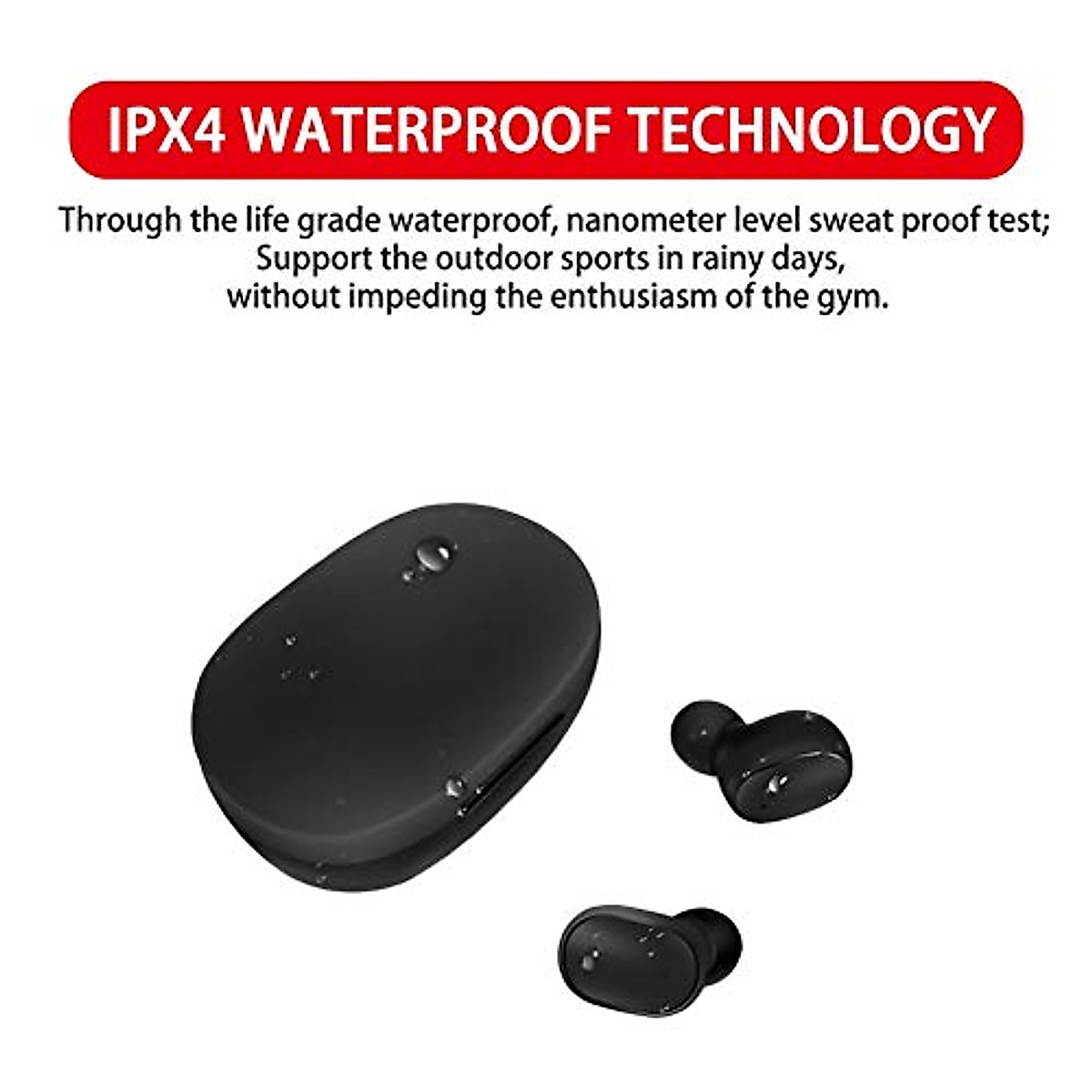 Wireless Bluetooth 5.0 Earbuds,A6X TWS Mini Stereo Earphones with Charging Box Lightweight Headset Noise Cancelling Headphones Deep Bass for Sports White One Size