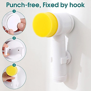 Household Electric Spin Scrubber Cordless Electric Cleaning Brush, Power Spinning Scrub Brush,Handheld Shower Cleaner Brush with 5 Replaceable Brush Heads for Kitchen/Bathroom/Wall