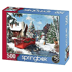 Springbok 500 Piece Jigsaw Puzzle Winter's Home - Made in USA
