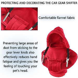Car Gear Shift Cover,Vivid Gear Shift Knob Hoodie for Car Decorations & Protections,Universal Car Interior Accessories Stick Shift Cover Fits Car Truck SUV (Red)