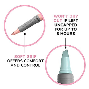 BIC Brite Liner Grip Highlighters, Chisel Tip (1.6mm), Assorted Pastel and Fluorescent, For Broad Highlighting & Fine Underlining, 12-Count