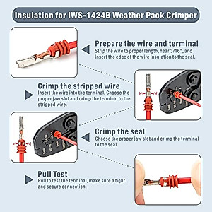 iCrimp Weather Pack Sealed Connector Crimping Tool - Wire Crimper for Delphi Metri-Pack 150, 280 & Weather-Pack Terminals AWG24-14
