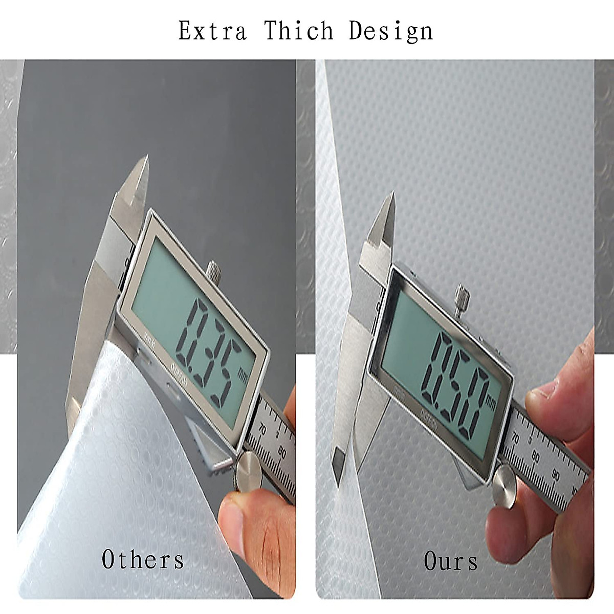 Bikoplmn Shelf Liners for Kitchen Cabinets and Drawers, Non Adhesive Anti Slip Fridge Mats, Food Grade Refrigerator Liner,4 Packs