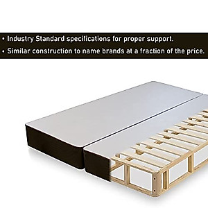 Spring Solution 4-Inch Wood Split Low Profile Traditional Box Spring/Foundation for Mattress Set, California King, Black