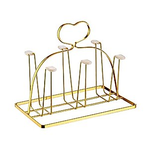 XWOZYDR Bottle Drying Rack Metal 6 Cup Mug Holder Protective Hooks Non-Slip Bottle Drying Holder Tree for Glasses Coffee Mug