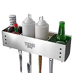 Yukon Glory Stainless Steel Griddle Caddy for Blackstone Griddle Accessories, BBQ Accessories Organizer for Blackstone 28”- 36” Griddle for Clean & Space Saving Storage - Original Authentic Design