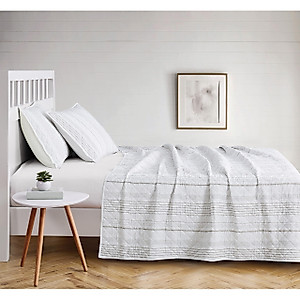 Cottage Classics Warm Hearth Stripe Quilt Set, Full/Queen, Tan 3