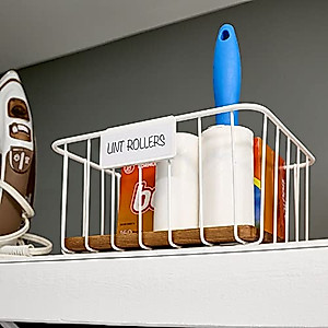 iDesign Ría Safford Metal Clip-On Labels for Storage Bins, Set of 8, Coconut