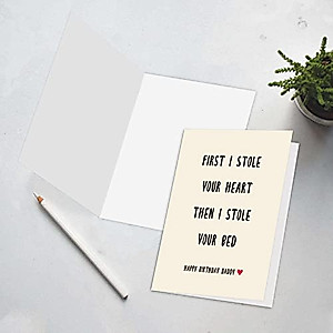 Funny Birthday Card for Dad, Daddy Card, Happy Bday Greeting Card for Father, Stole Your Heart Card