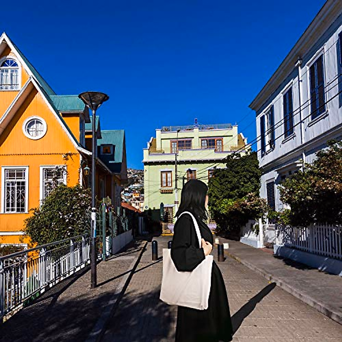 Segarty 6 Packs Canvas Tote Bag with Zipper, 16x15 inch Bags with Handle Reusable Washable Grocery Shopping Bags Plain Bags for Women Teacher Kids DIY Art Crafts Painting Embroidery Decoration