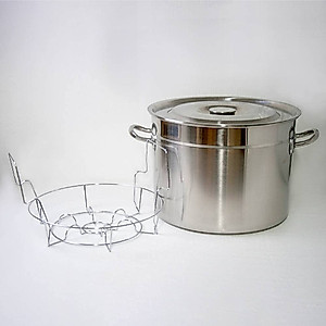 Lehman's Stainless Water Bath Canner Stockpot with Canning Rack 20 Quart
