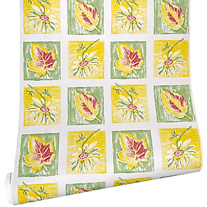 Yifely Yellow Leaf Sunflower Countertops Decor Paper Self-Adhesive Vinyl Shelf Drawer Liner 17.7 Inch by 9.8 Feet