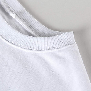 Artfish Women's Crewneck Long Sleeve Workout Casual Cropped Teen Loose Sweatshirts White M