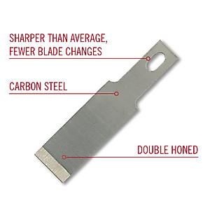 Excel Blades Chisel Replacement Blades, Set of 50 Carbon Steel Blades for Precision Cutting & Trimming, Multi-Purpose Professional, Hobby, and Crafting Tools