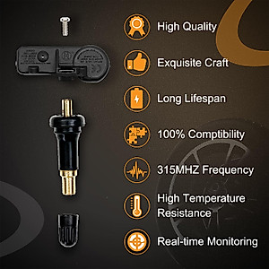 HQPASFY Tire Pressure Sensor 433MHz TPMS 4PCS Compatible with Dodge Charger Challenger Ram Chrysler 300 & More Replaces# 56029398AB