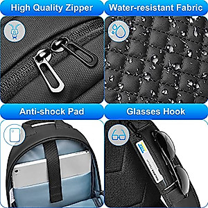 GYakeog Sling Bag for Men Women, Waterproof crossbody bag Tactical Sling Backpack for Men Shoulder Bag with USB Port Crossbody Chest for Outdoor Sport Travel Casaul black