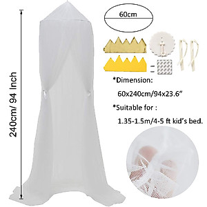 OldPAPA Bed Canopy for girls - Princess Bed Canopy Mosquito Net Nursery Play Room Decor Dome Premium Yarn Netting Curtains Baby Game Dream Castle, White