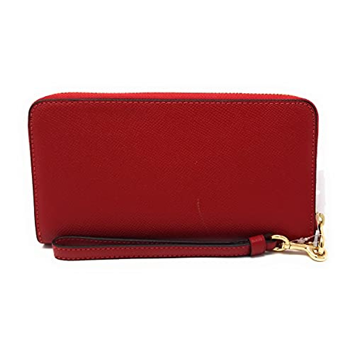 Coach Women's Long Zip Around Wallet (Crossgrain Leather, Gold - 1941 Red)