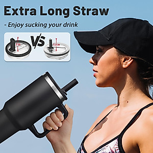 ICIOI 40 oz Insulated Tumblers Mug Compatible for Travel, Cups with Lid and Built-In Straw, Spill Proof Water Bottle with Handle, Stainless Steel Hydro Thermal Jug Fits in Car Cupholder