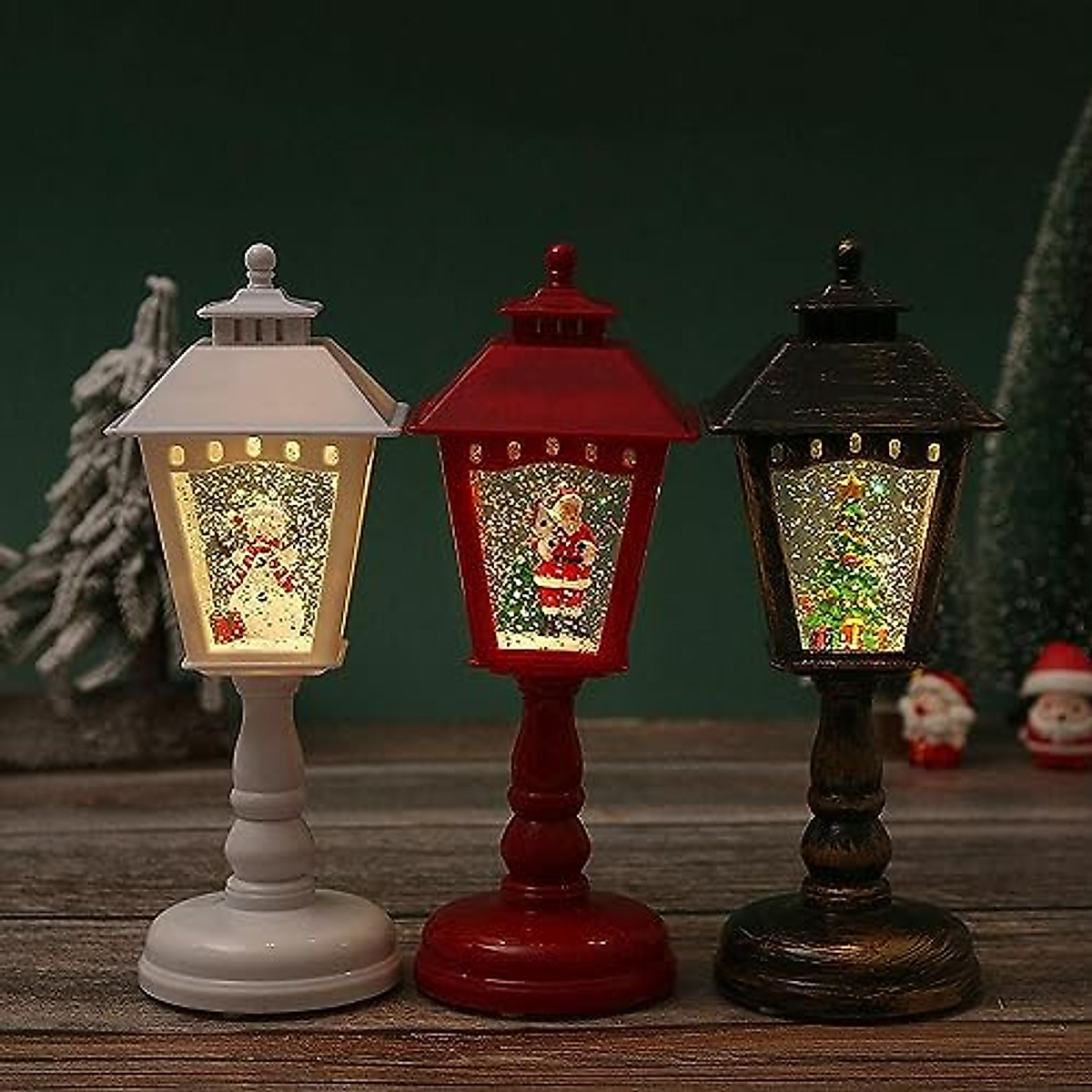 GYMNASTIKA Christmas Snow Globe Candles Light Battery Operated Spooky Led Musical Snow Globe Lantern Hanging LED Spinning Water Glittering Snowman Lamp Spinning Water Glittering Snowman Christmas