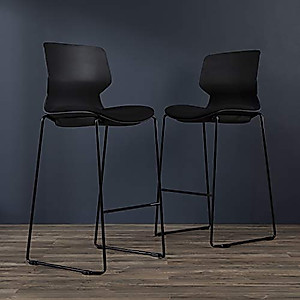 HON Basyx Contempo Guest Stool, 2 Pack, Black/Black