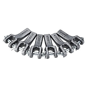 NORJIN 6 Pack 3/8 Weld-On Safety Chain Retainer, Forged Steel Chain Hooks for Truck Trailer Hitch, 25000LBS WLL 