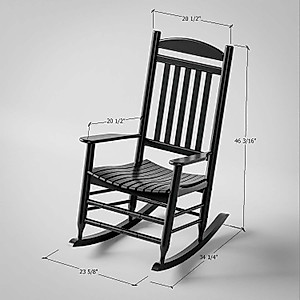 ARROWSTONE Rocking Chair, 100% Acacia Wood Patio Rocking Chairs, High Back, Porch Rocking Chair with 225lbs Support for Outdoor, Garden, Backyard, Pool