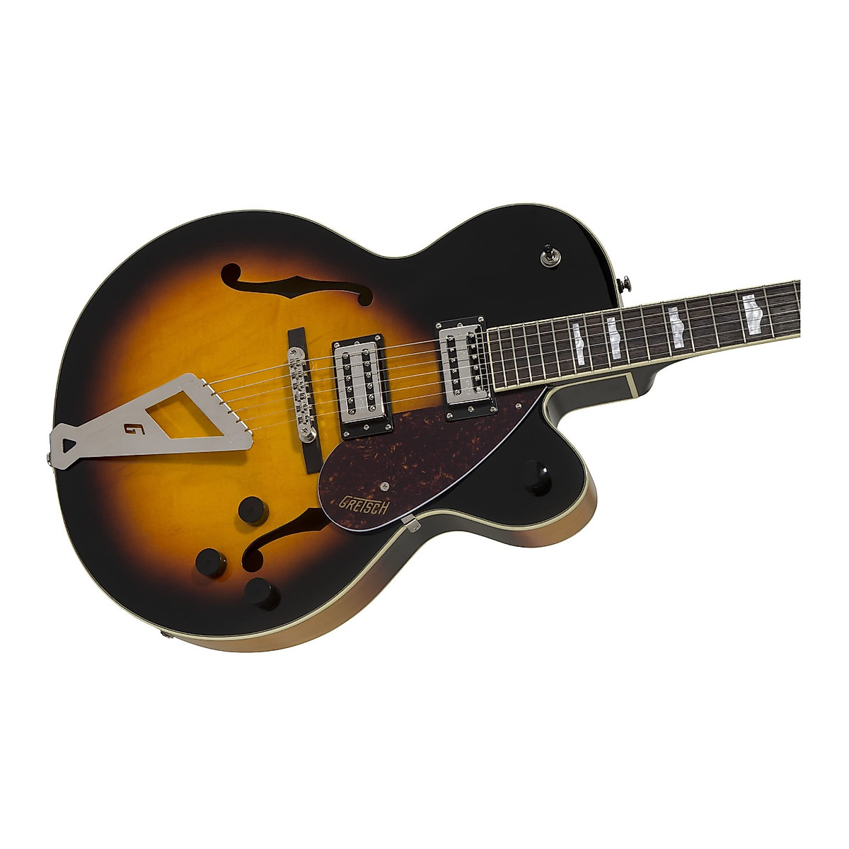 Gretsch G2420 Streamliner Hollow Body 6-String Electric Guitar with Chromatic II Tailpiece, Broad'Tron Pickups, and Laurel Fingerboard (Right-Handed, Aged Brooklyn Burst)