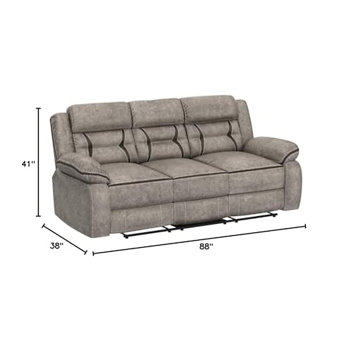 Roundhill Furniture Elkton Manual Motion Recliner with Storage Console, Sofa, Taupe