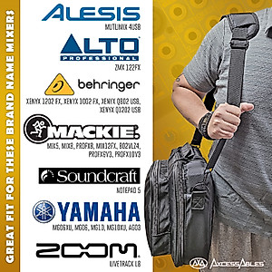 AxcessAbles Audio Mixer Gig Bag | Padded Mixing Sound Board Bag - 12x12x4 | DJ Mixer Case | Compatible with MG06, AG03, MG10X, Mix8, ProFX8, 802VLZ4, Xenyx X1204USB| Small Mixer Case