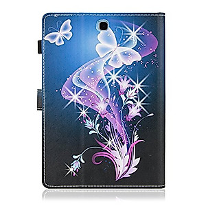 Dteck Case for Samsung Galaxy Tab A 9.7 Inch Tablet 2015 Release, SM-T550 /SM-P550 Case - Magnetic Closure Leather Protective Wallet Cute Stand Flip Cover with Stylus Pen/Pen Holder (Two Butterflies)