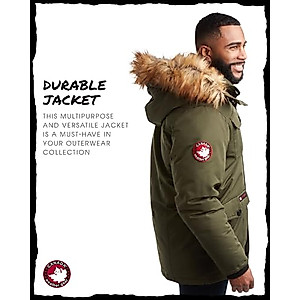 CANADA WEATHER GEAR Men's Winter Coat - Heavyweight Teflon Canvas Parka Jacket (M-XXL), Size XX-Large, Olive Green