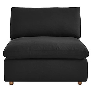 Modway Commix Modular Sofa, U Shaped Reclining Sectional, Black Fabric