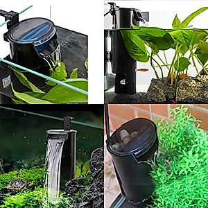 K1-Store Turtle Filter Aquarium Filter Low Water Level Internal Filter Waterfall Flow Aquarium Pump for Turtle Tank Fish Tank Reptiles Shrimp Frog Crab Tank Amphibian Tank(Filter 2020)