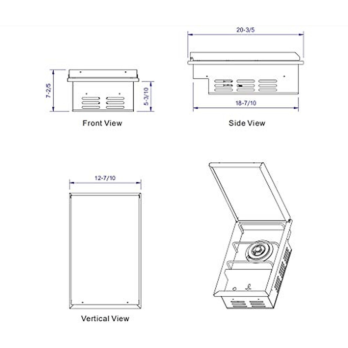 WHISTLER Outdoor Kitchen Side Burner Single Side Burner Propane Burner with NG Convert Kit, Drop in, 12000 BTUs