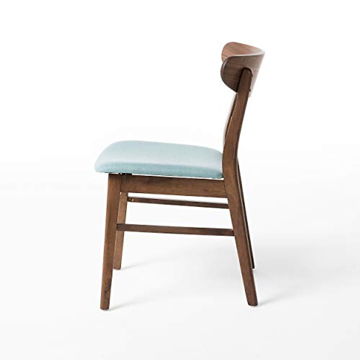 Christopher Knight Home Griselda Mid-Century Modern Dining Chairs (Set of 4),Polyester and Birch Wood, Mint, Walnut