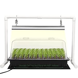SOLIGT [Upgraded 1020 Size] Seed Starter Kit with Grow Light and Heat Mat - Strong Seed Starter Tray, 7" Humidity Dome and Grow Light Stand for Seed Starting, Seedling Germinating & Plant Propagating