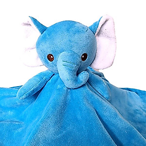 SONA G DESIGNS Personalized Baby Blanket Lovey with Custom Embroidered Name (Elephant)