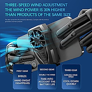 TKYI Phone Cooling Fan, Universal Portable Mobile Phone Radiator 7-Blade Fan Silent for Fast Cooling for 62-92mm Width Mobile Phone