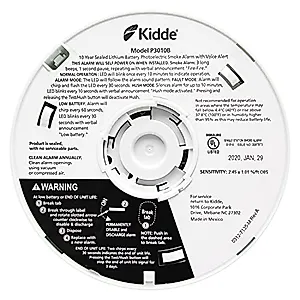 Kidde Smoke Detector, 10-Year Battery, Photoelectric Sensor Smoke Alarm