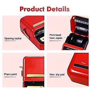Smart Label Maker B21 with 230 Labels Bluetooth Thermal Price Barcode Label Printer Mailing Address Labels Machine Compatible with Android & iOS Applied to Organization Home Office Business (Red)