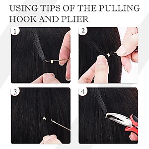 Neitsi 3pcs Kit for Micro Link Hair Feather Extensions: Pliers, Micro Pulling Needle, and Loop Threader
