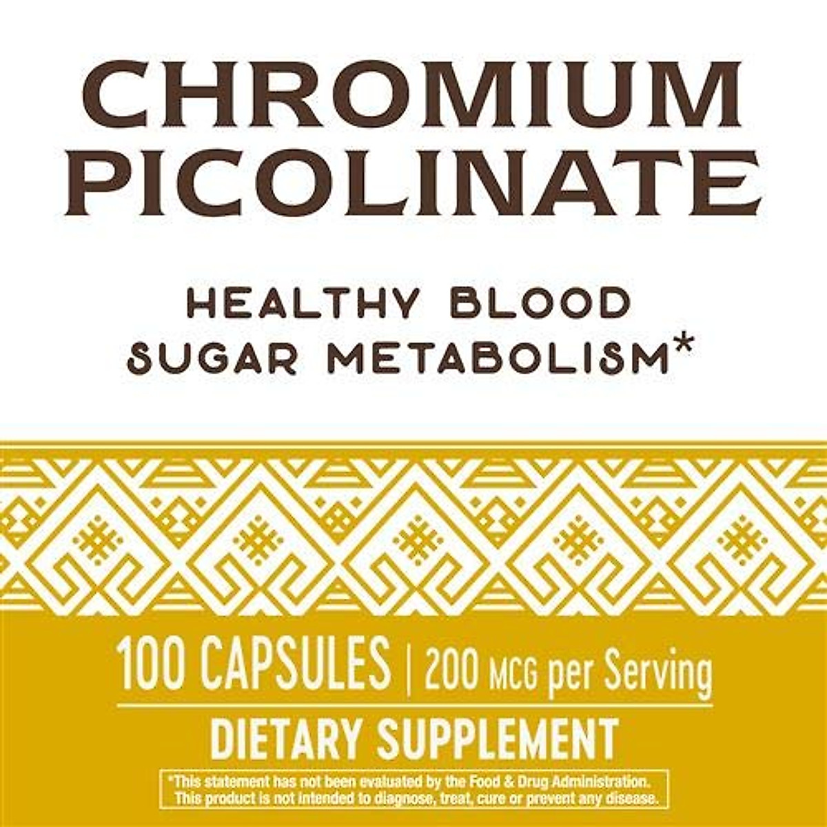 Nature's Way Chromium Picolinate, 200 mcg per serving, 100 Capsules (Pack of 4) (Packaging May Vary)