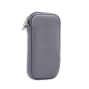 Zippered Neoprene Cell Phone Sleeve Mesh Pocket Pouch for iPhone 16 Plus 15 Plus iPhone 15 14 13 Pro Max 12 Pro Max Google Pixel 8/7 Pro 6 Pro OnePlus 12 11 Moto G Power 2022 (Gray)